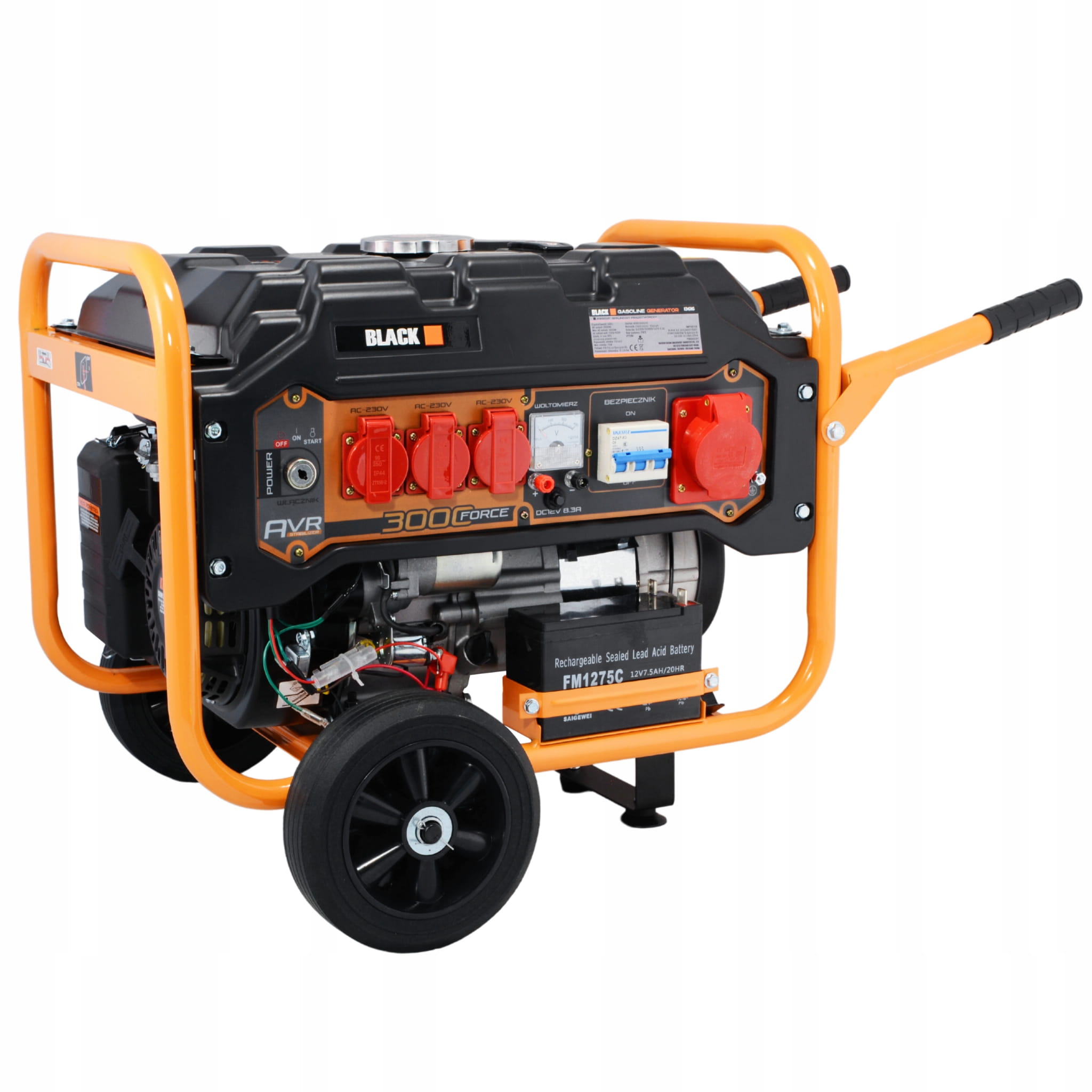 AGREGAT PRĄDOTWÓRCZY 3000W AVR 7HP 230/400V BLACK BLACKTOOLS.PL